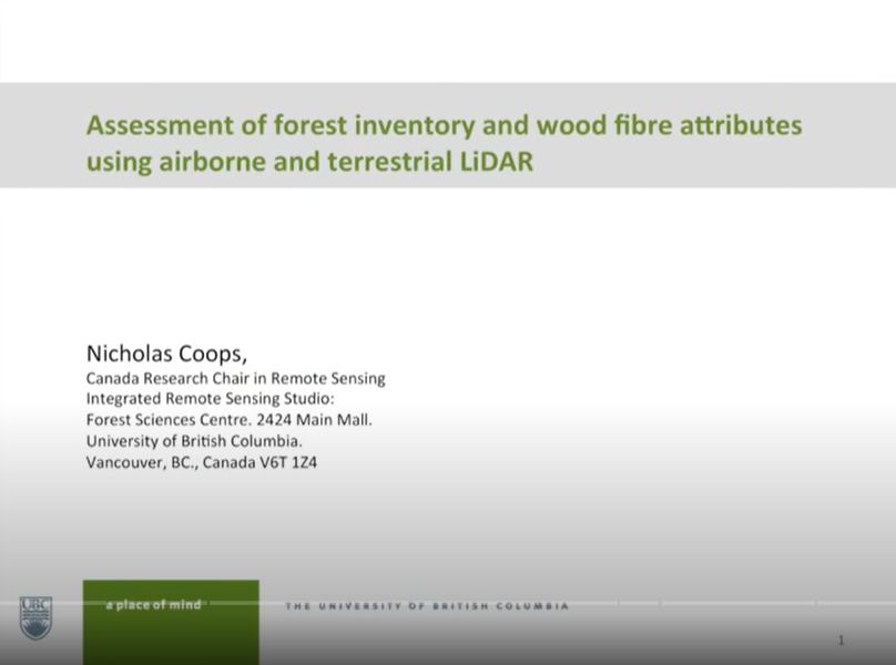 Video Assessment Of Forest Attributes Using Airborne And Terrestrial Lidar Canadian
